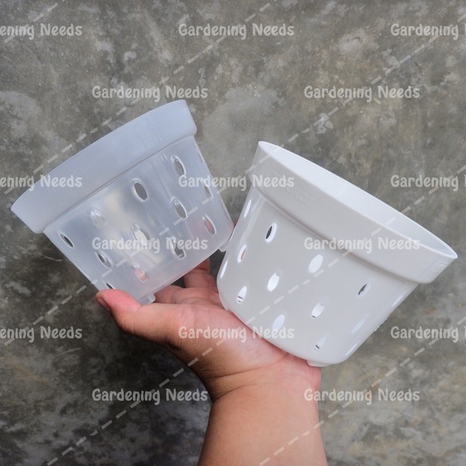 Jual Pot Tanaman / Pot Bunga Banyak Lubang NKT Poros 15 Putih Bening ...