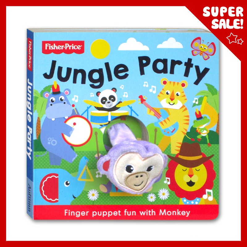 Jual (WP) Fisher Price Jungle Party Finger Puppet Board Book (Finger ...