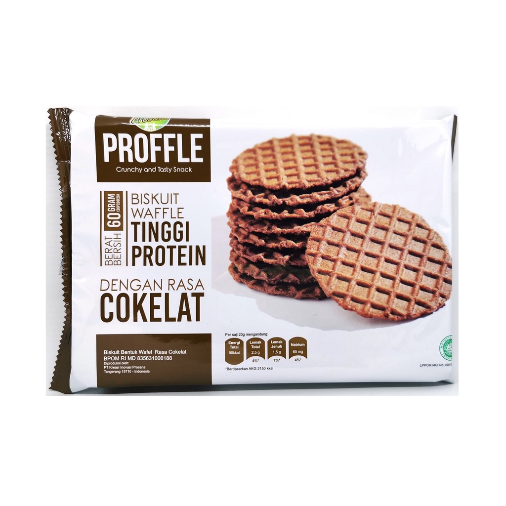 Jual Wafer Coklat PROFFLE Waffle Cokelat Chocolate tinggi protein ...