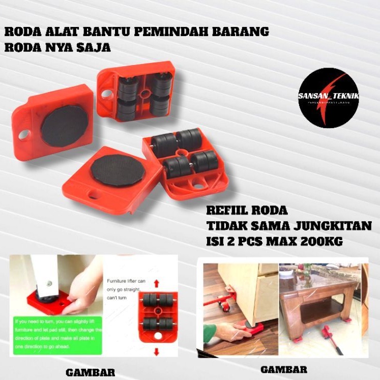 Jual Roda alat bantu moving tools 300kg 1 pc 6 roda dan 200kg rodanya ...