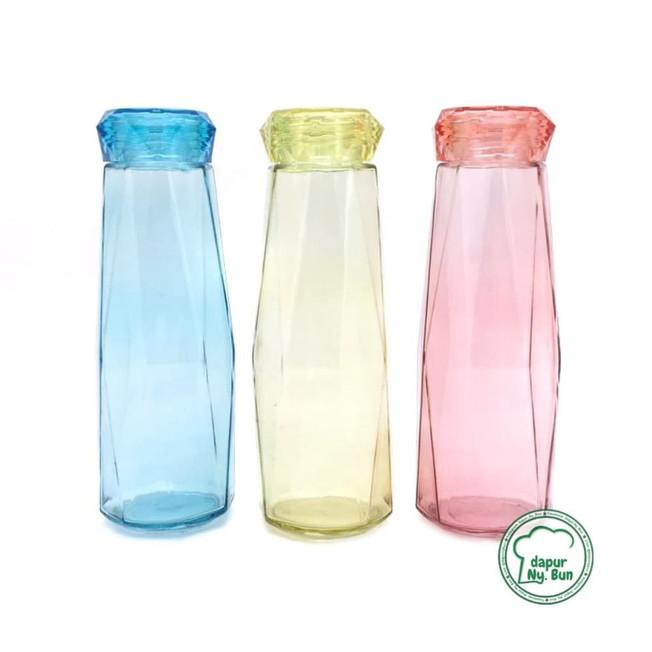 Jual b064 botol minum kaca + tutup model diamond ukuran 485ml / botol ...