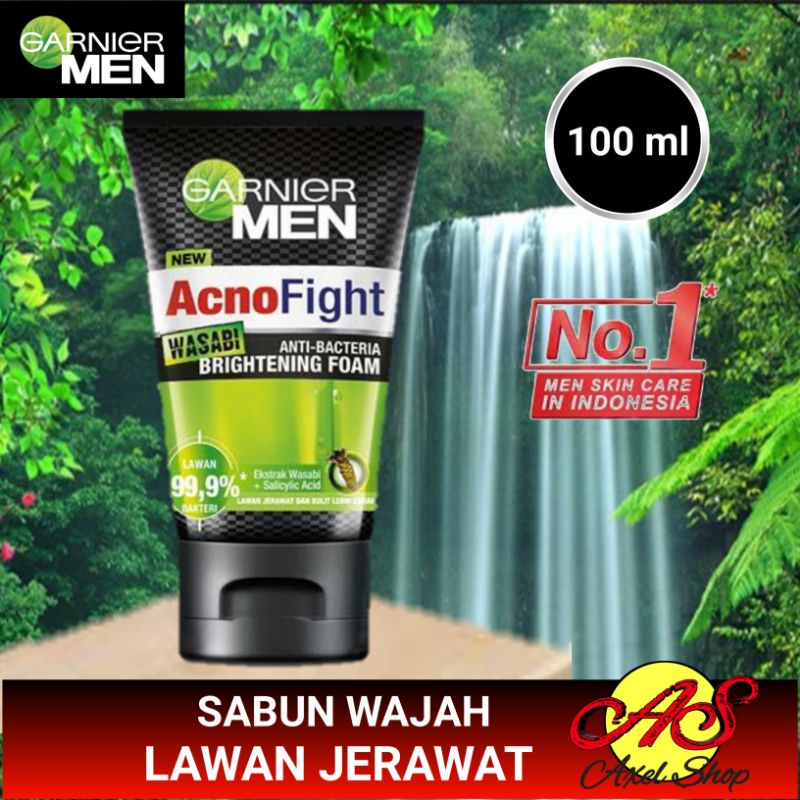 Jual Garnier Men Acno Fight Wasabi Anti-Bacteria Brightening Foam 100ml | Shopee Indonesia