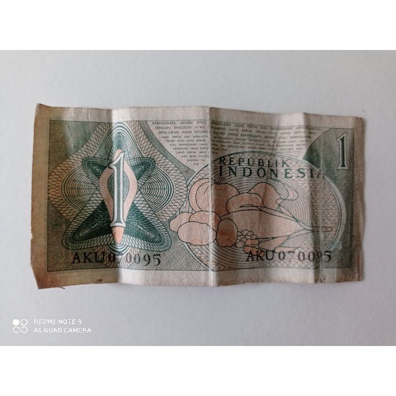 Jual Uang Kertas Satu Rupiah Tahun 1960 | Shopee Indonesia