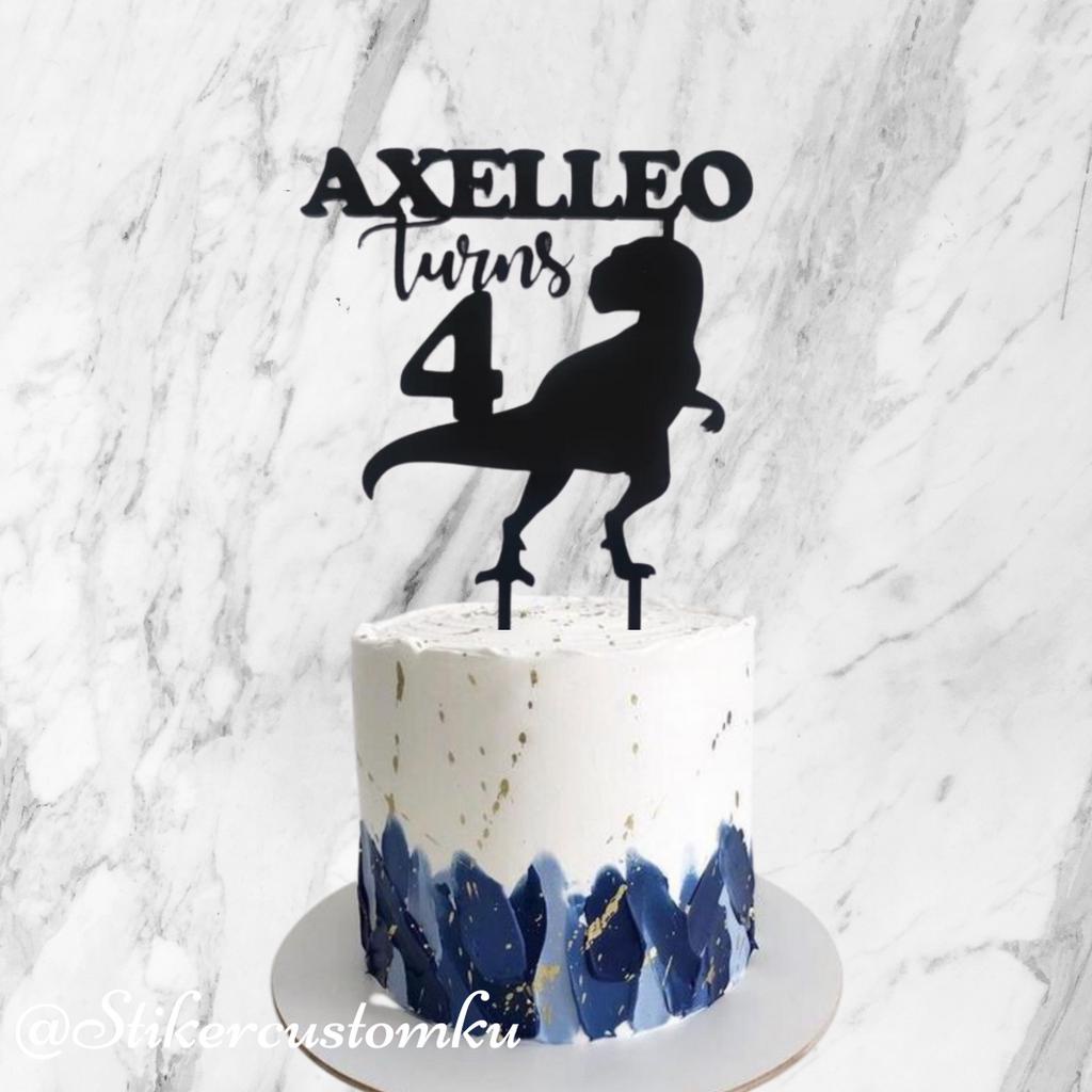 Jual Custom Akrilik Topper Cake Happy Birthday Dino Topper Kue Ulang ...