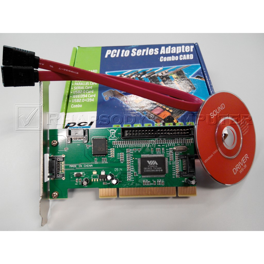 Jual PCI 3 SATA Port + 1 IDE Port Card | Shopee Indonesia