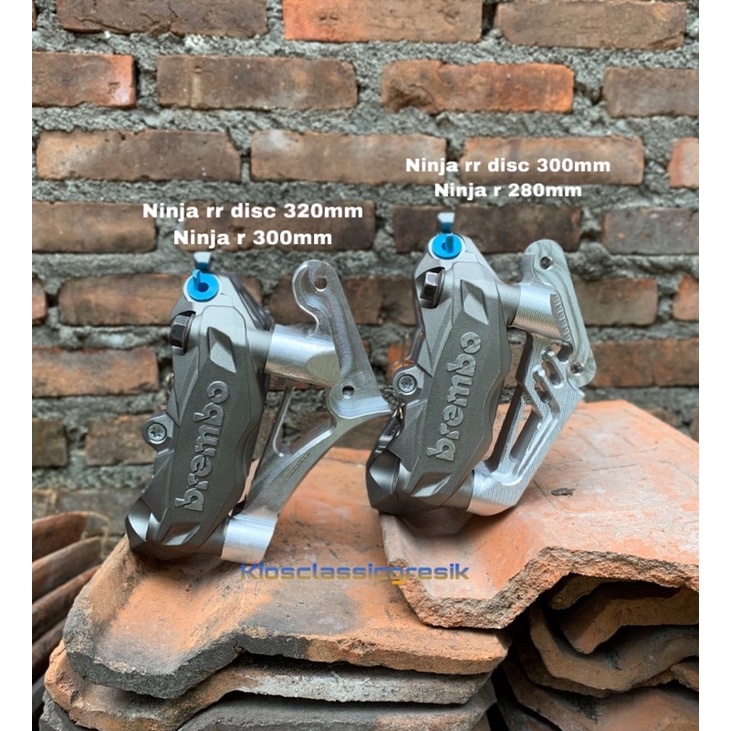 Jual Kaliper Brembo M432 original baruSet Breket CNC PNP Shock Ninja R & RR disc 300 320 ...