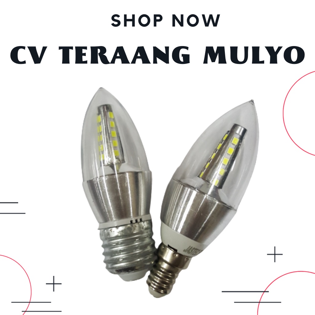 Jual LAMPU LED CANDLE E14 E27 5WATT NYALA PUTIH JASTEC | Shopee Indonesia