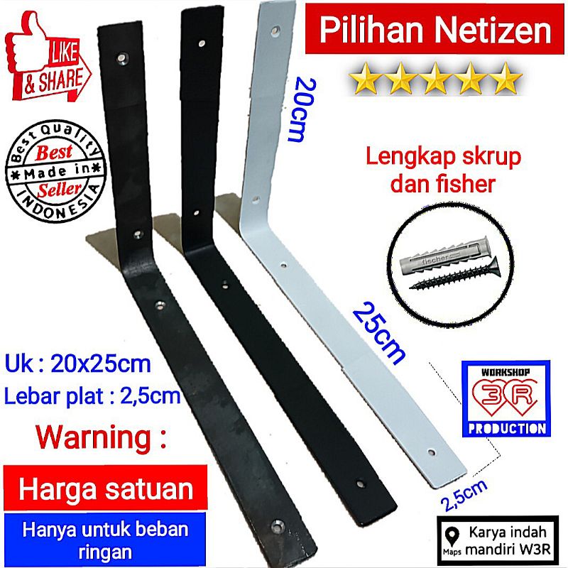 Jual Besi siku uk 20x25cm lebar 2,5cm tebal 2mm | Shopee Indonesia