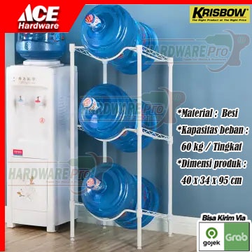 Jual Rak Galon Aqua Dispenser Galon Rak Susun Galon 3 Tingkat Krisbow ...