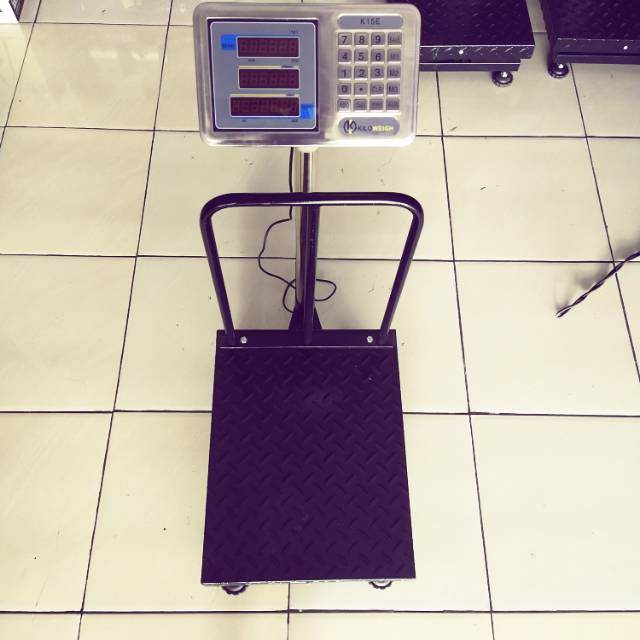 Jual Timbangan digital 150 Kg / Timbangan Serbaguna / Bench Scale ukuran 40x50cm + Pagar ...