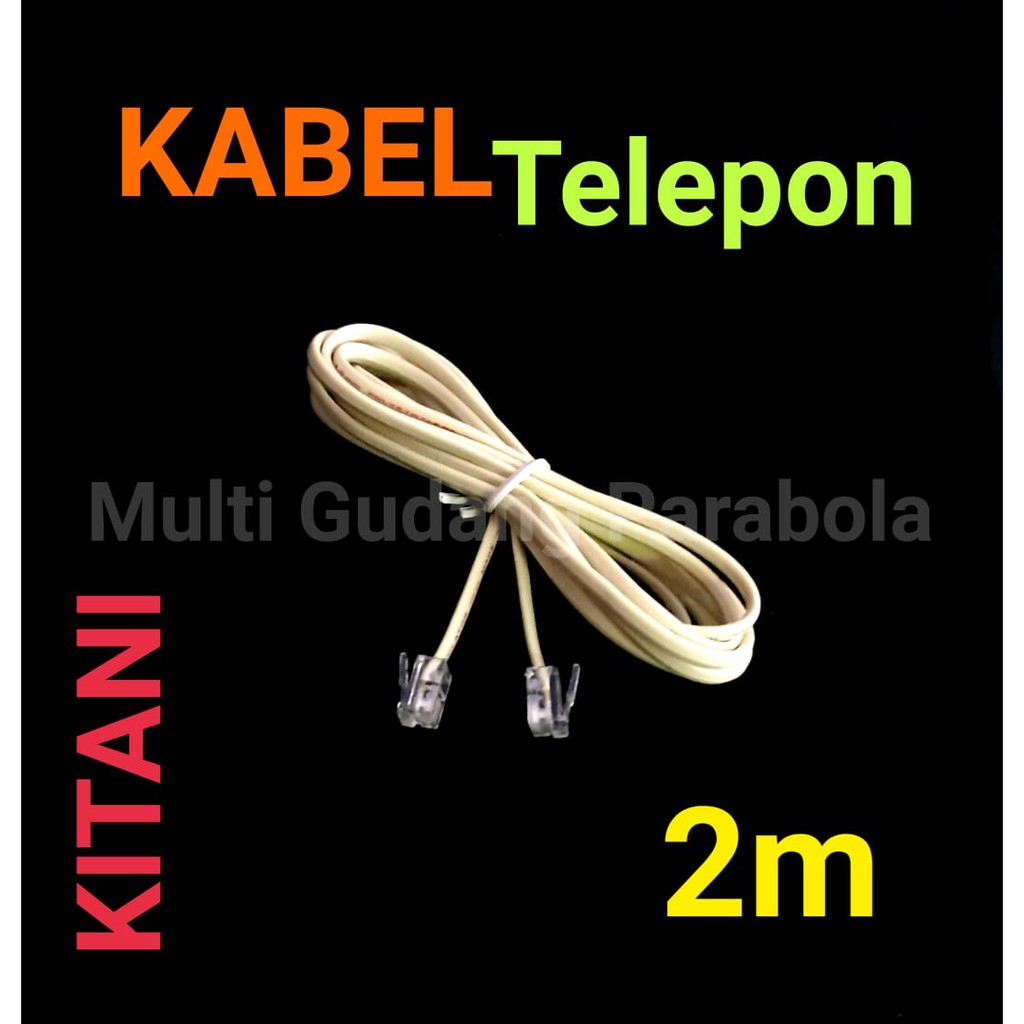 Jual Kabel Line Telepon Kitani 2 M Include Jack RJ 11 Telephone Cable ...