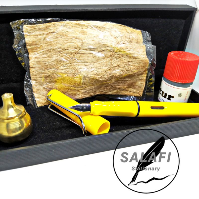 Jual Satu set fountain pen kalam nib 0,3 Mm kuning pena makna kitab ...