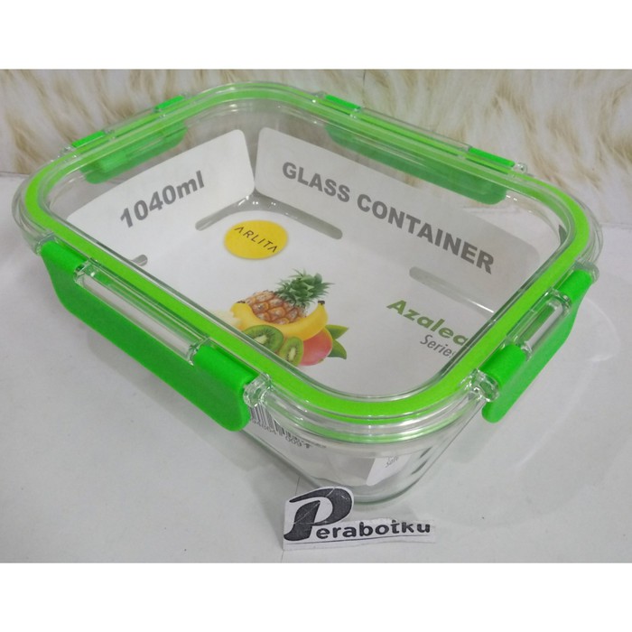 Jual Azalea Glass Container Rect 1040 ml / Mangkok Tempat Penyimpanan ...