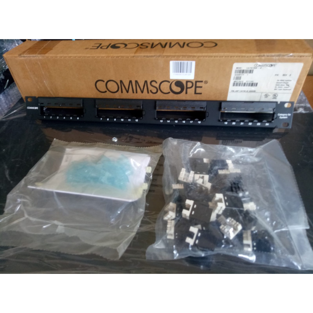 Jual Patch Panel 24 port cat 5 amp commscope lengkap dengan modular ...