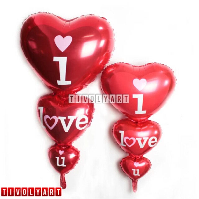 Jual Balon Foil Love Link "I Love You" | Balon Foil Love Susun I LOVE ...