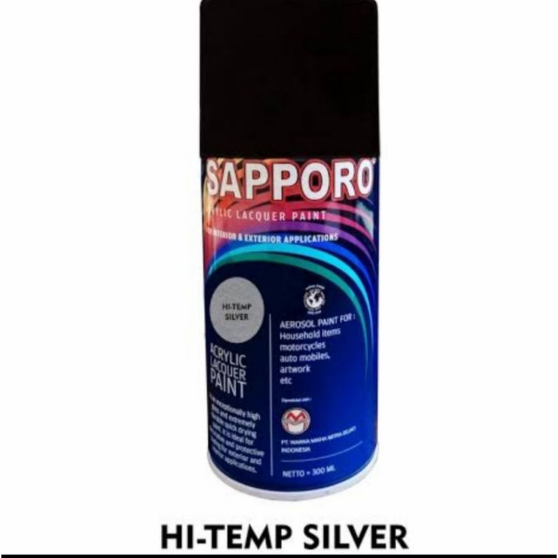Jual cat semprot Pylox sapporo 300ml hi temp silver / anti panas / tahan panas | Shopee Indonesia