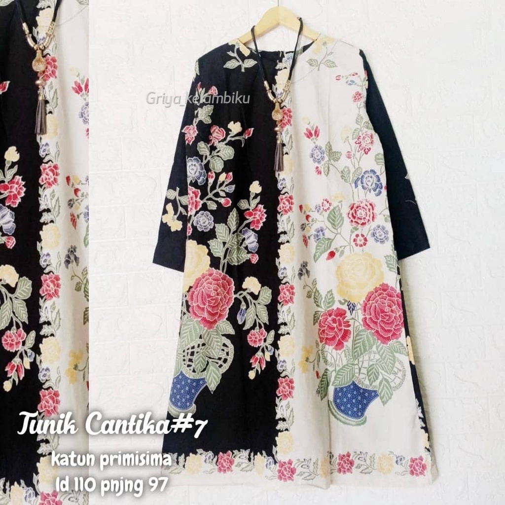 Jual Tunik wanita jumbo batik Ld 120 bahan premium katun primissima ...