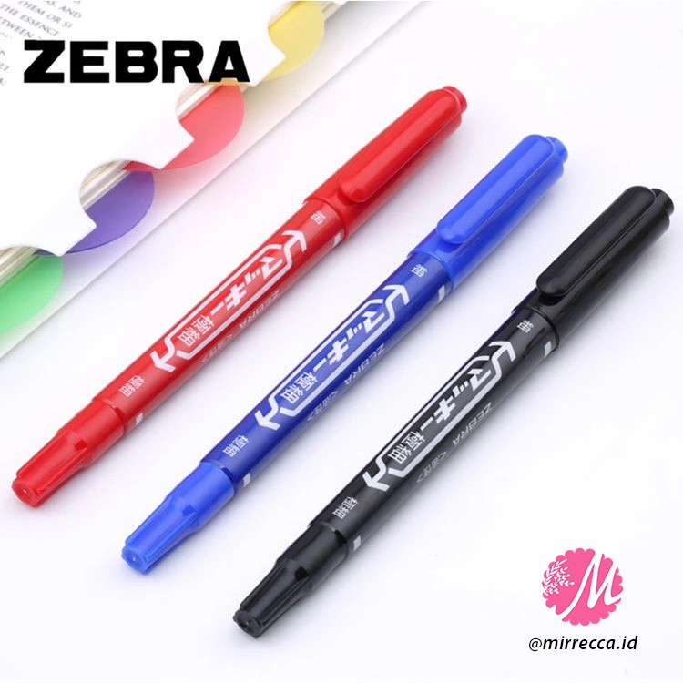 Jual ZEBRA MCKEE PERMANENT MARKER TWIN TIP EXTRA FINE BLACK BLUE RED ...
