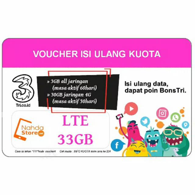 Jual Vocer tri 33gb LTE dan 66gb LTE | Shopee Indonesia