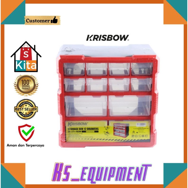 Jual Krisbow Tool box Krisbow 26 x 27 x 16 cm kotak peralatan kotak ...