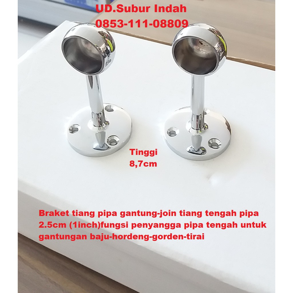 Jual Braket tiang pipa gantung-join tiang tengah pipa 2.5cm fungsi ...