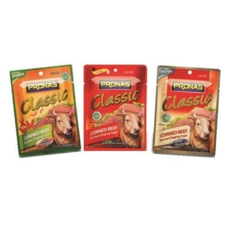 Jual Pronas Classic Corned Beef / Kornet Sapi Sachet Classic 50 Gram ...