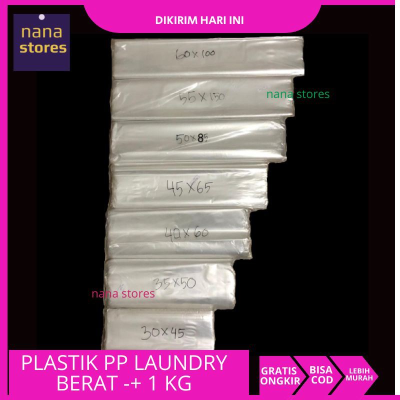 Jual Plastik laundry, plastik loundry, plastik packing bening jenis PP tebal 0.3 micron berat 1 ...