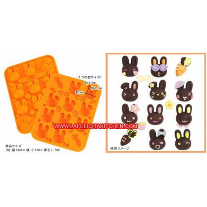 Jual MURAH CETAKAN COKLAT SILICONE RABBIT KELINCI ES MOLD NYOKLAT ...