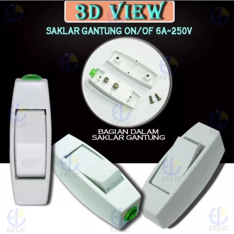 Jual Saklar Gantung Putih Saklar ON/OF Switch lampu pemutus aliran ...