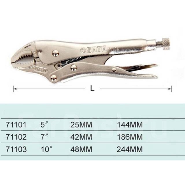 Jual TANG BUAYA / TANG JEPIT CURVED JAW LOCKING PLIERS 10" 71103 SATA ...