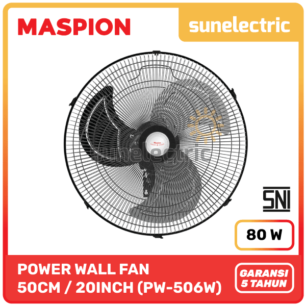 Jual Maspion MSP PW-506 Power Wall Fan/ Kipas Angin Dinding 20 Inch ...