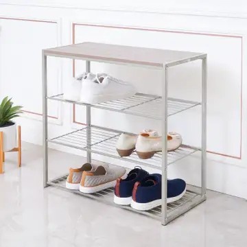 Jual Rak Sepatu 4 Tingkat Shoe Rack Besi Kayu Minimalis Ace Masterspace ...