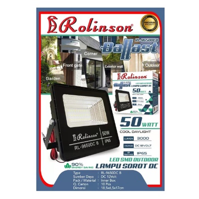 Jual Lampu Sorot 12v DC 50 Watt jepit Aki Tembak 12V Rolinson RL-9650DC | Shopee Indonesia