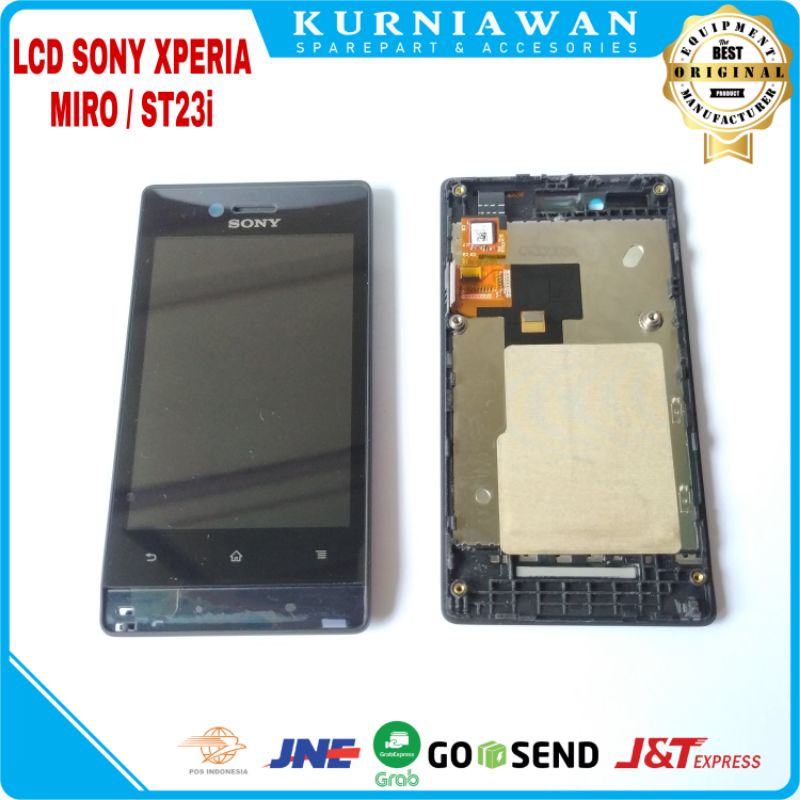 Jual Lcd Touchscreen Sony Xperia Miro ST23 St23i Fullset Frame | Shopee Indonesia