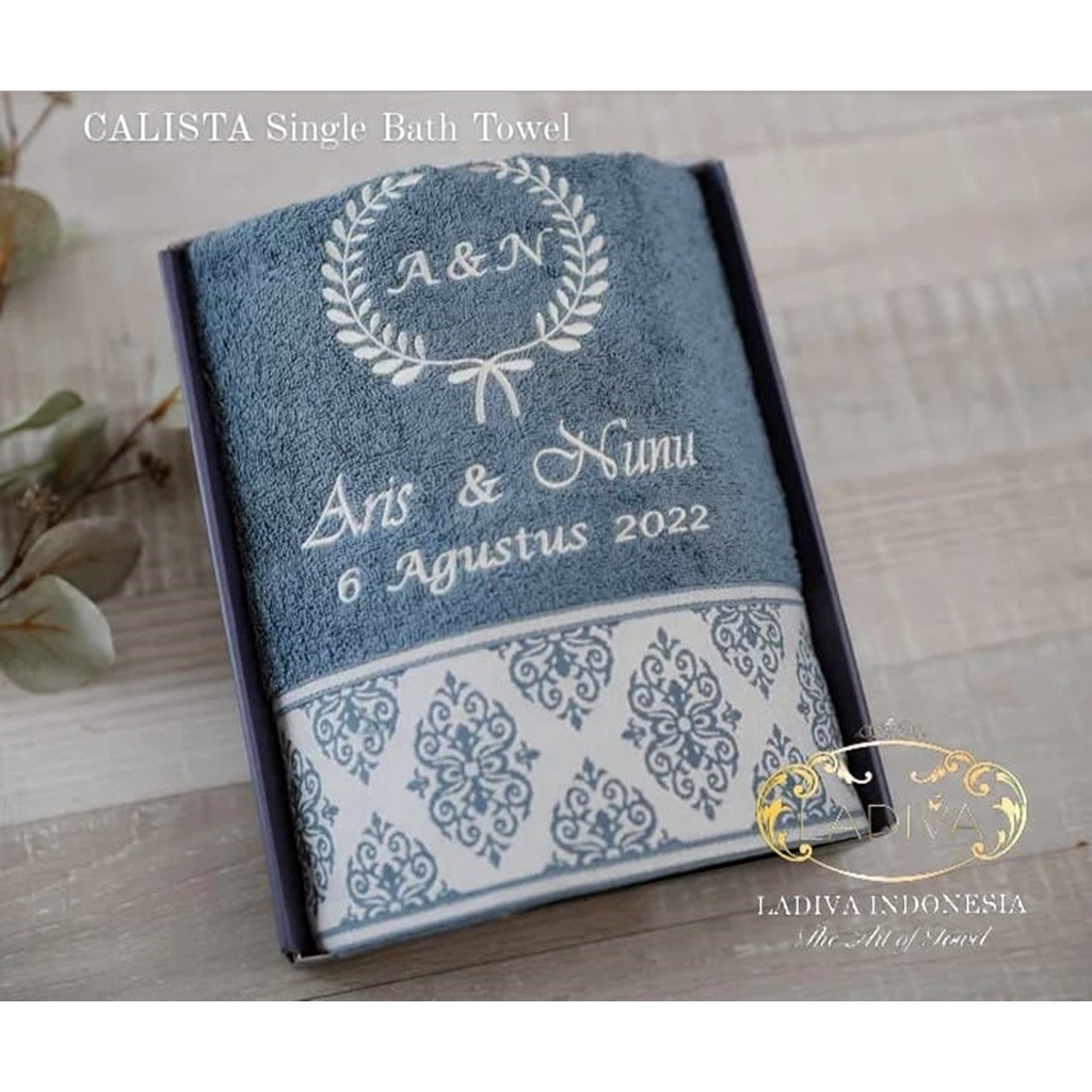Jual Hampers Keren - Handuk Custom BORDIR Premium SINGLE NEW CALISTA ...