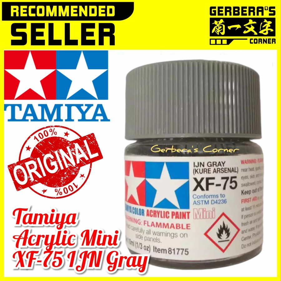 Jual Tamiya Acrylic Mini XF75 XF-75 IJN Gray Grey Cat Gundam Kuas ...