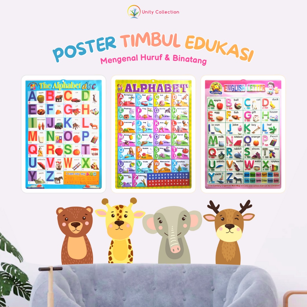 Jual Poster Dinding Timbul Pendidikan Edukasi Anak Belajar Alfabet ...
