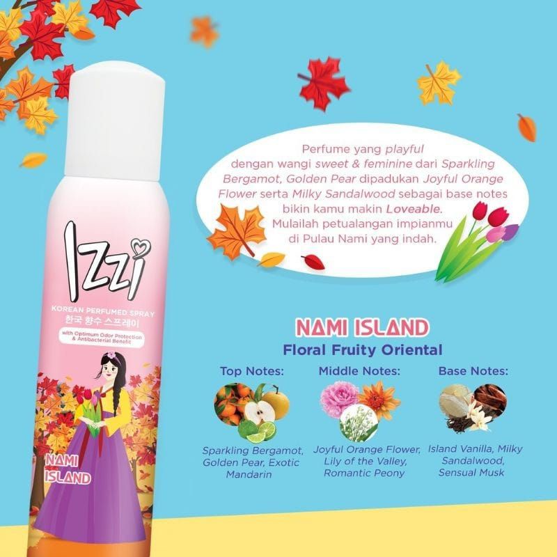 Jual IZZI Korean Perfumed Body Spray 150ml(Gyeongbok Palace, Nami ...