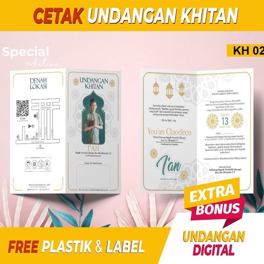 Jual Cetak Undangan Sunat Khitanan Hemat Cepat Desain Modern by ...