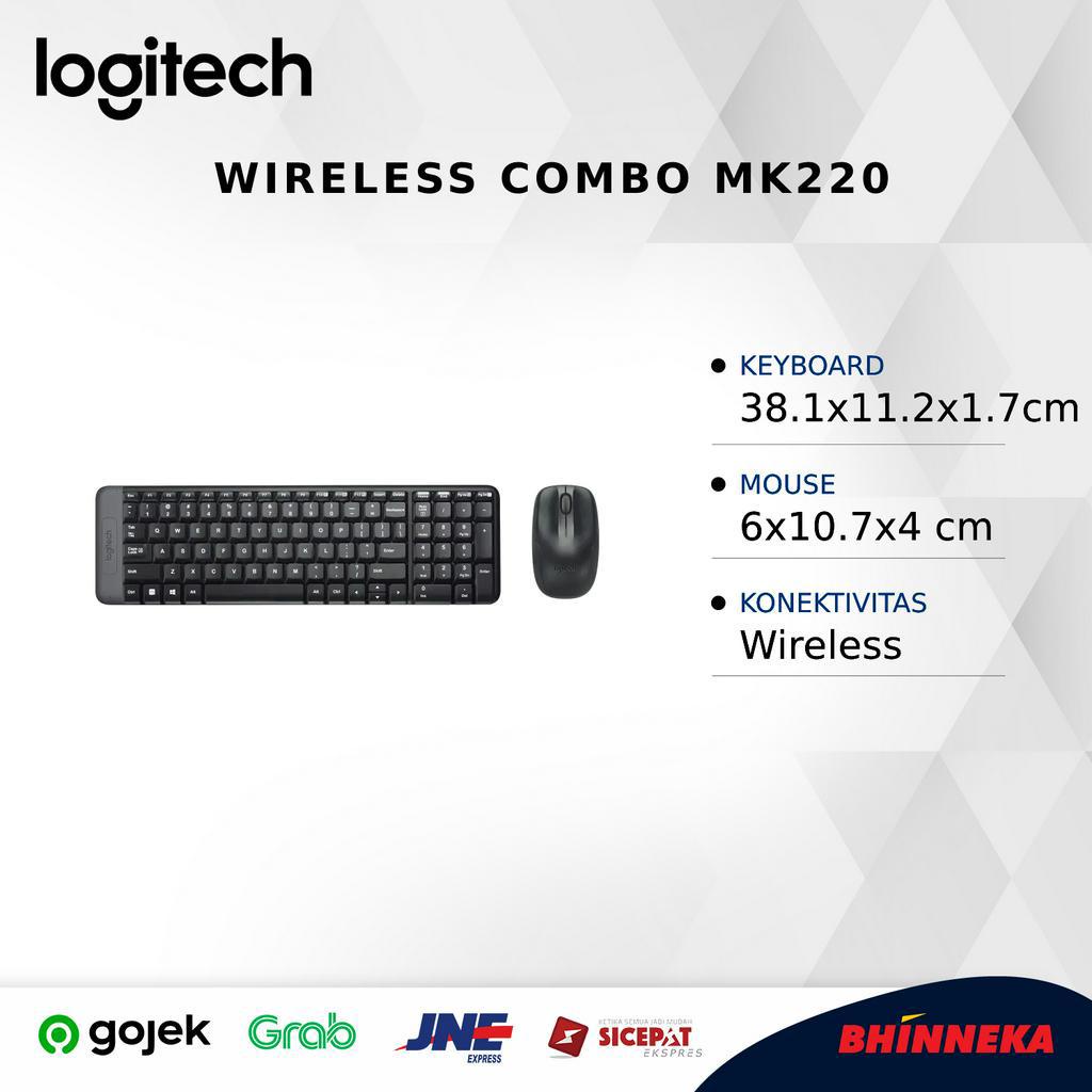 Jual Logitech Mk220 Combo Keyboard Dan Mouse Wireless Compact [920 003235] Shopee Indonesia