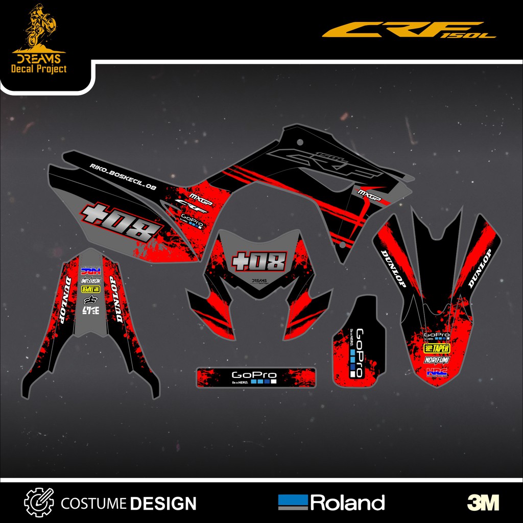 Jual Decal CRF 150 L Merah Abstrak | Shopee Indonesia
