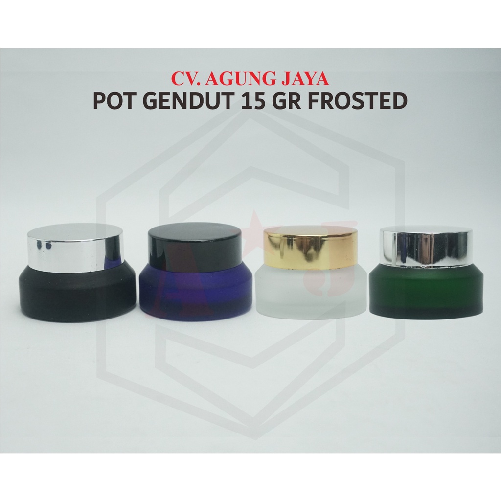 Jual Pot Kaca 15 g Oblique Frosted Hijau Alumunium Chrome/ Pot Kaca ...