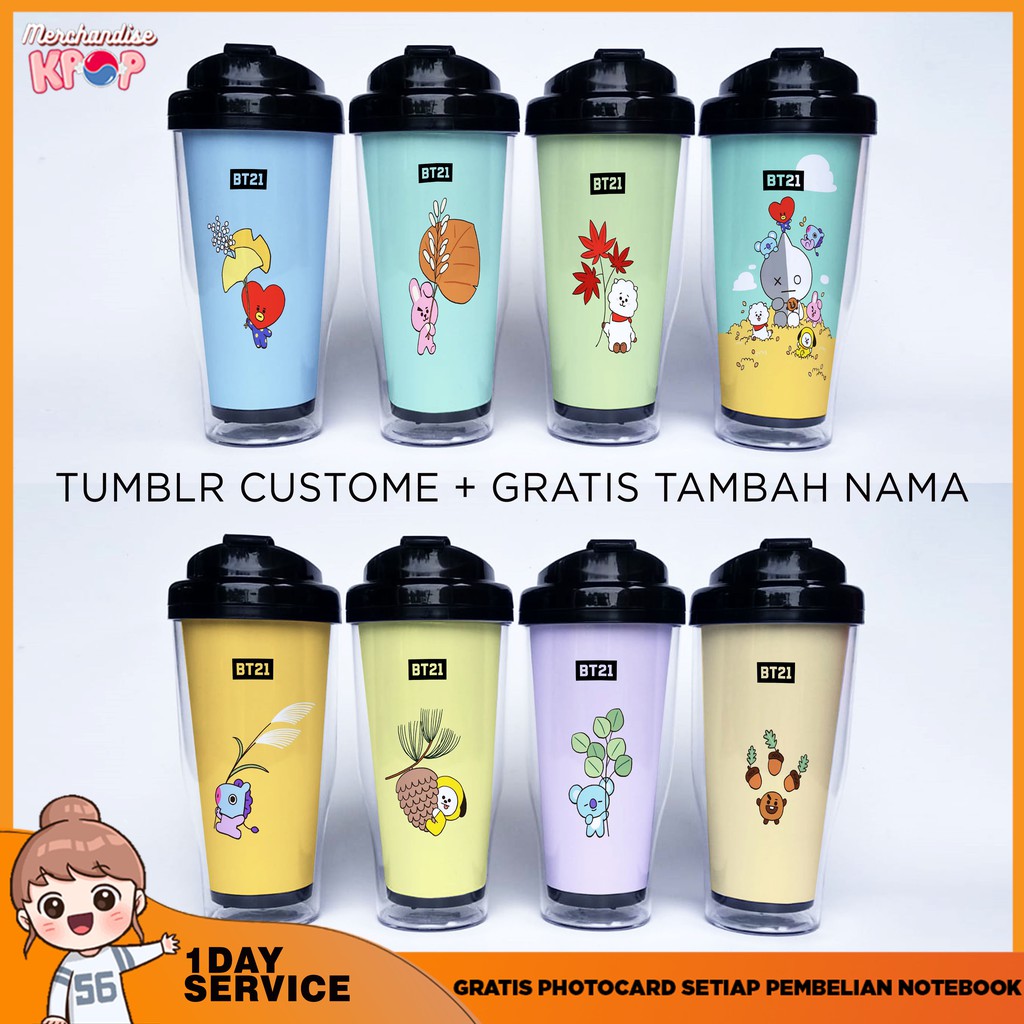 Jual BOTOL MINUM CUSTOM 460 ML DESAIN BT21 KARTUN KOREA BTS TUMBLR BT21 SUMMER EDITION ...