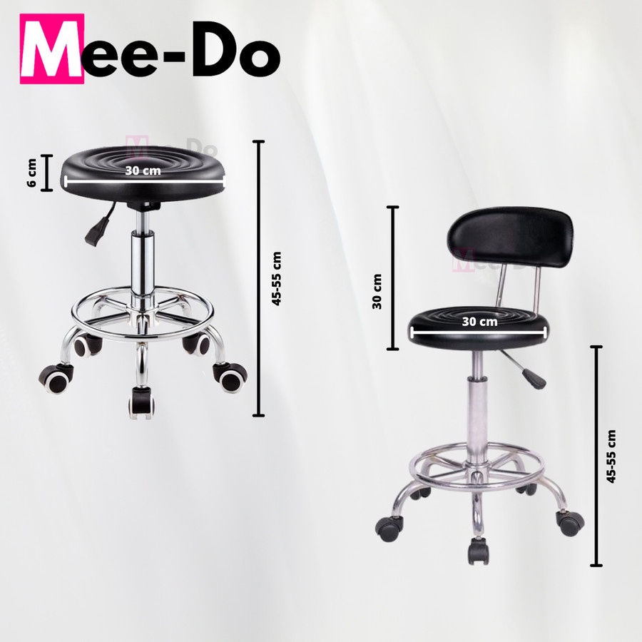 Jual Kursi Salon Hidrolik Bulat / Barstool / Kursi Lab Roda - Hitam ...