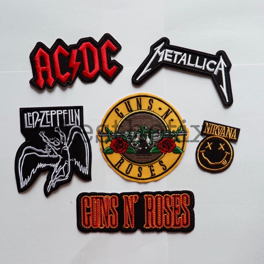 Jual Led Zeppelin ACDC Guns n roses nirvana metallica ron Patch Bordir ...