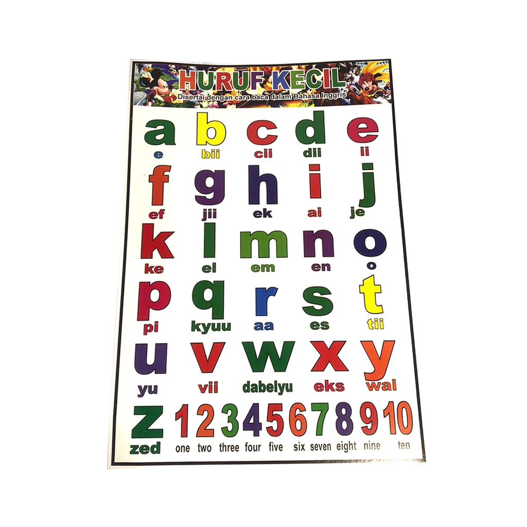 Jual POSTER EDUKASI ANAK SERI TERLENGKAP ABC HURUF ANGKA HEWAN DLL ...