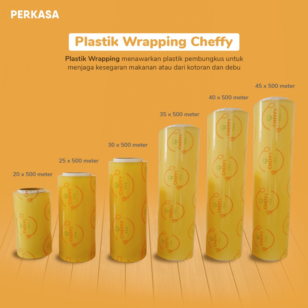 Jual (500 Meter) Plastik Wrapping Roll Cheffy 40 - 45 cm / Plastik Wrap Buah Sayur | Shopee ...