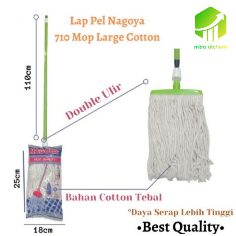 Jual Nagoya Kain lap pel lantai alat pel lantai pel kain gagang panjang ...