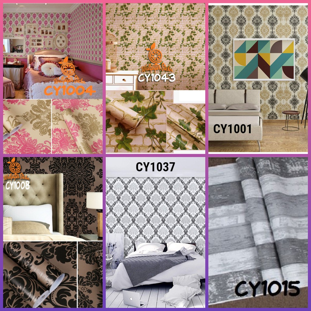 Jual Wallpaper Stiker Dinding Wallpaper Stiker Batik Pink Karak ...