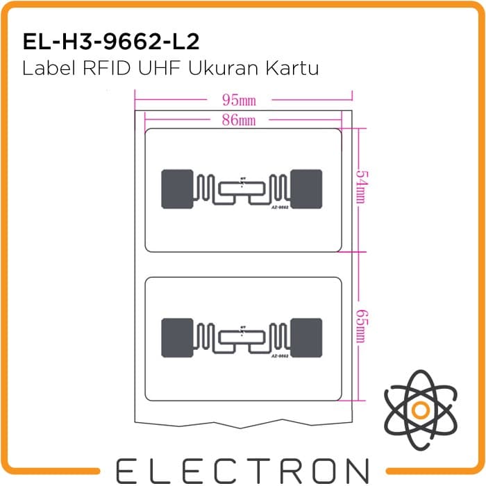 Jual EL-H3-9662-L2 RFID UHF H3 9662 CR80 Paper Label Sticker EPC Gen2 ...